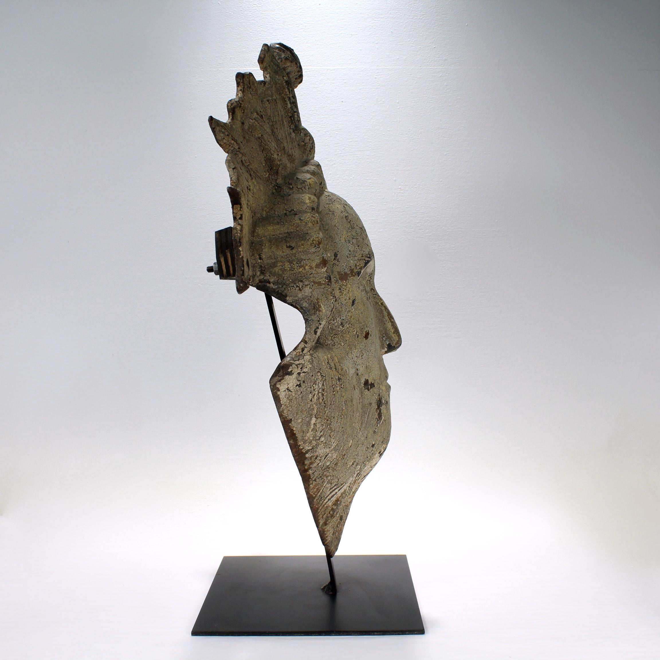 Antique Victorian Cast Iron Architectural Mask with White Paint For ...