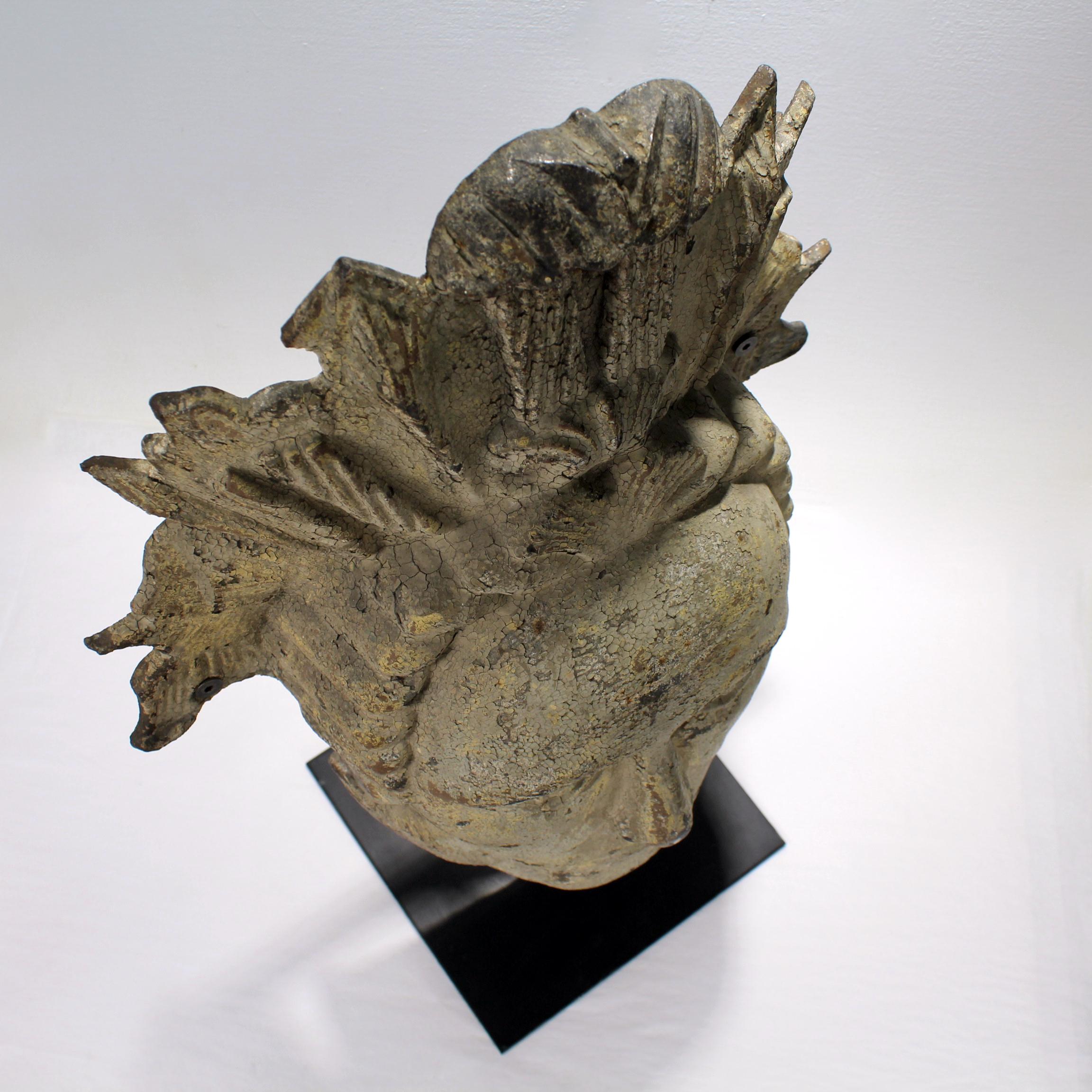 Antique Victorian Cast Iron Architectural Mask with White Paint For ...