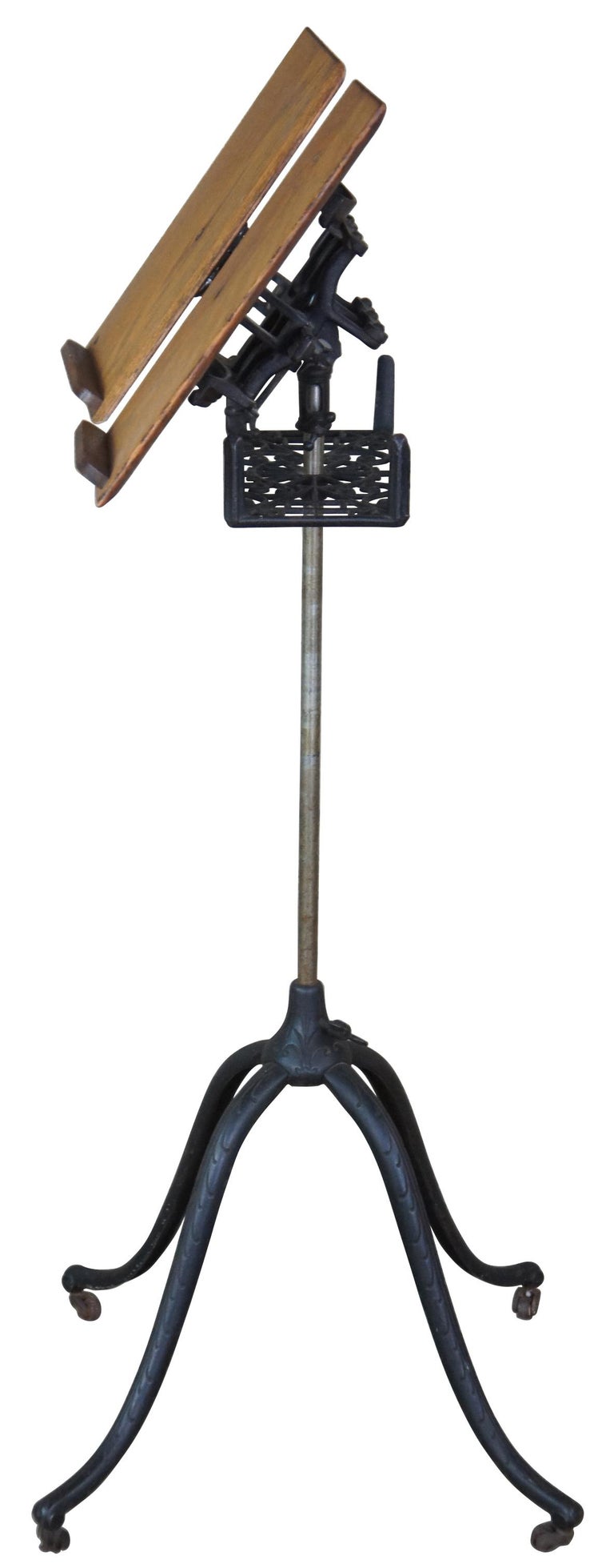 Antique Victorian Cast Iron Quartersawn Oak Music Book Bible Lectern ...