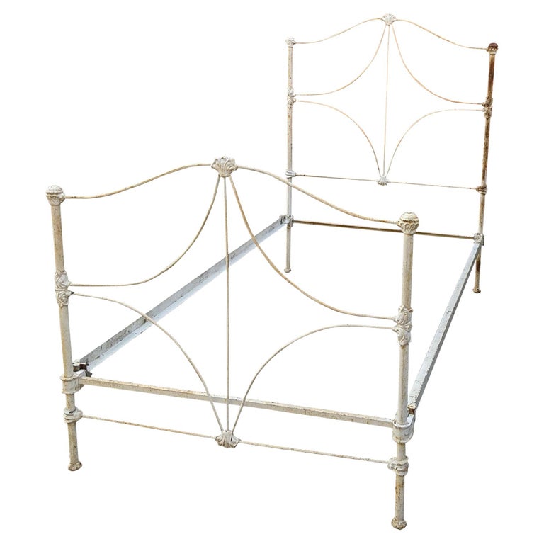 Antique Victorian Cast Iron Twin Sized Bedframe For Sale at 1stDibs