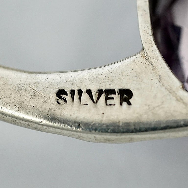 Antique Victorian Celtic Silver and Faux Amethyst Brooch For Sale at ...