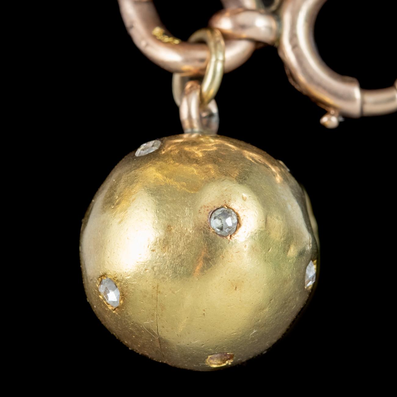 Antique Victorian Charm Bracelet With 12 Charms And Fobs For Sale at ...