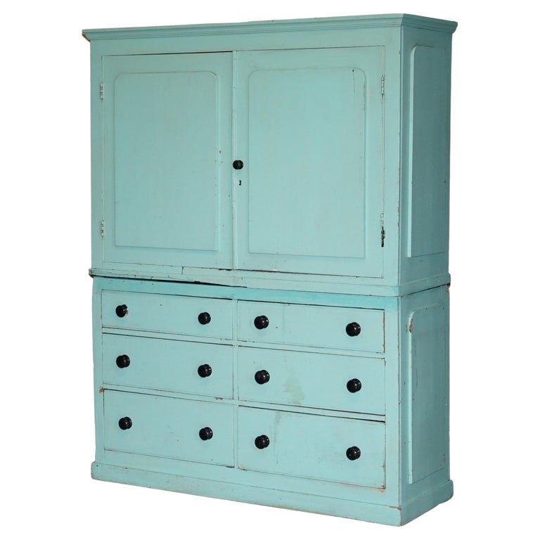 Antique Victorian circa 1860 Pine Housekeepers Cupboard Linen Original ...
