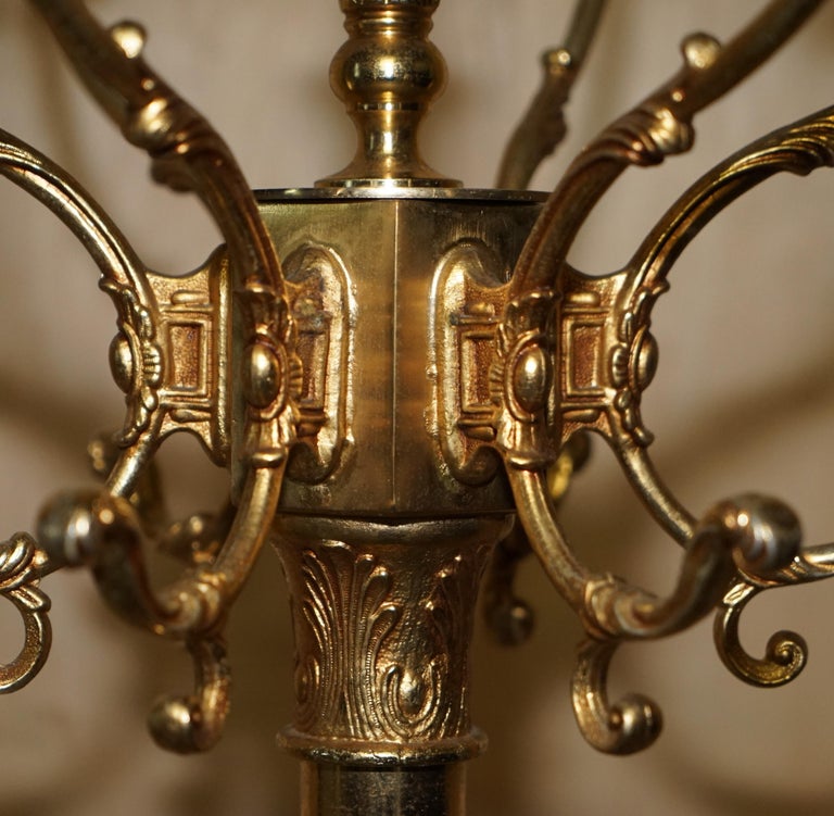 Antique Victorian circa 1880 Brass Coat Hat and Scarf Stand Rare ...