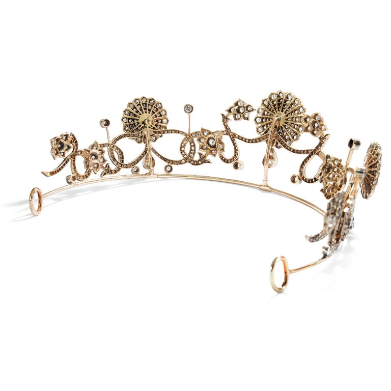 Antique Victorian circa 1890 16.76 ct Diamond Silver and Gold Belle ...