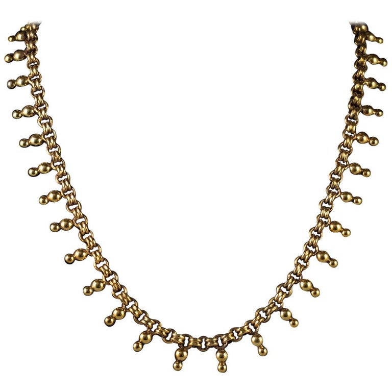 Antique Victorian Collar Necklace 18 Carat Gold Silver, circa 1890 For ...