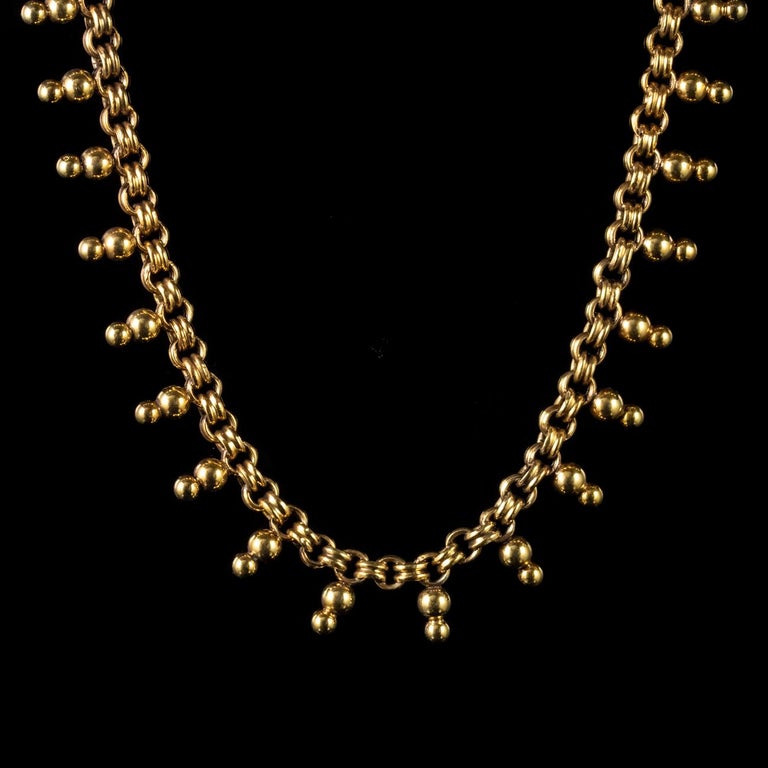 Antique Victorian Collar Necklace 18 Carat Gold Silver, circa 1890 For ...