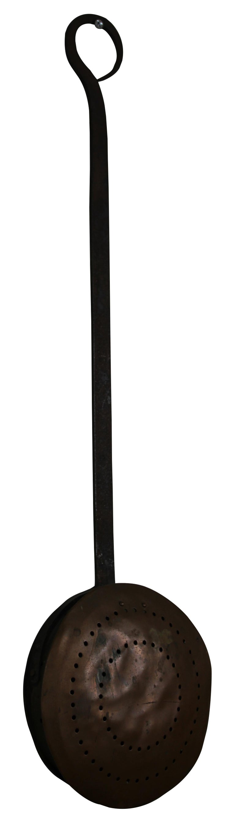 Antique Victorian Copper and Cast Iron Bed Warming Pan For Sale at 1stDibs