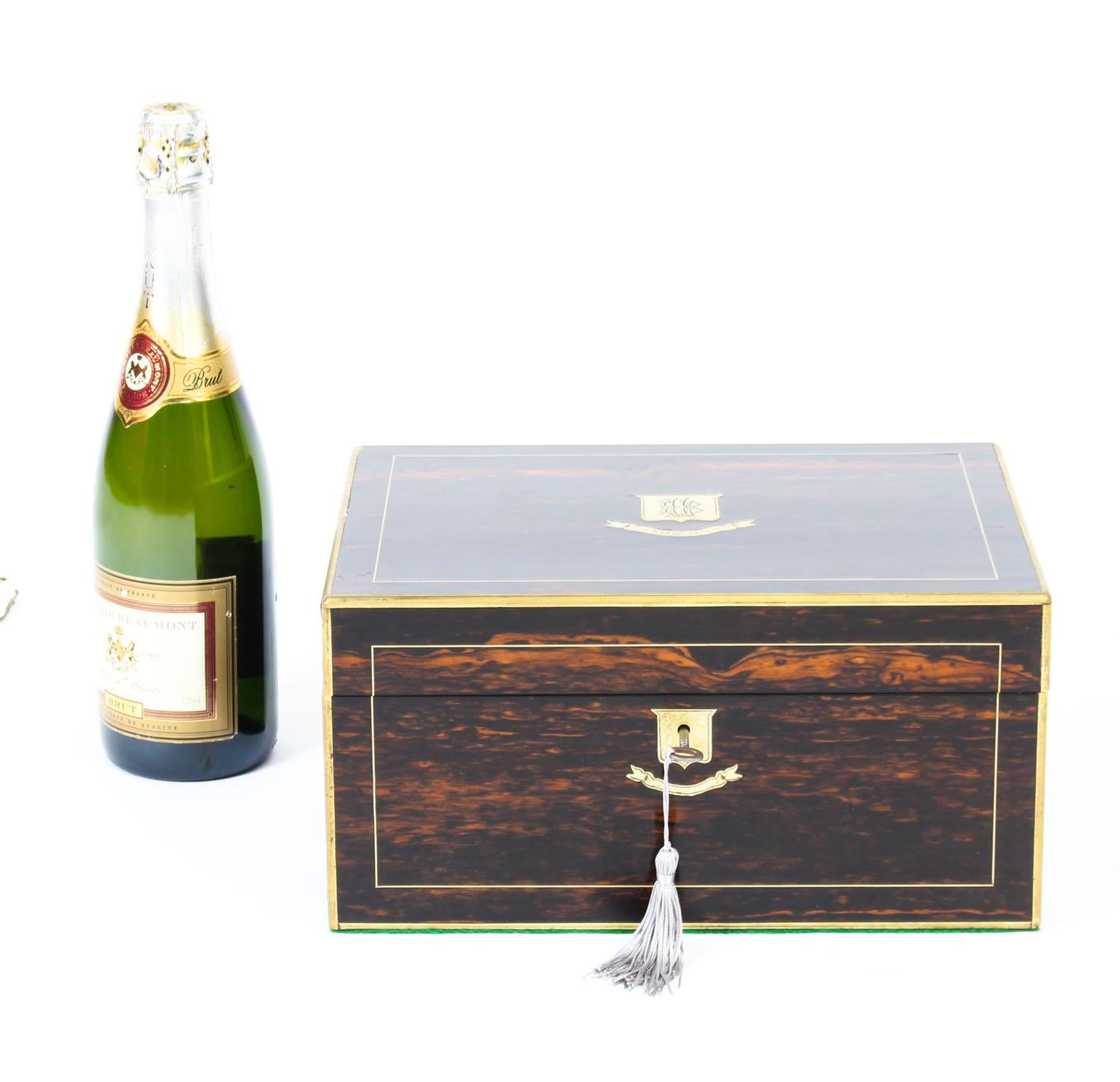 Antique Victorian Coromandel and Brass Banded Box, 19th Century at ...