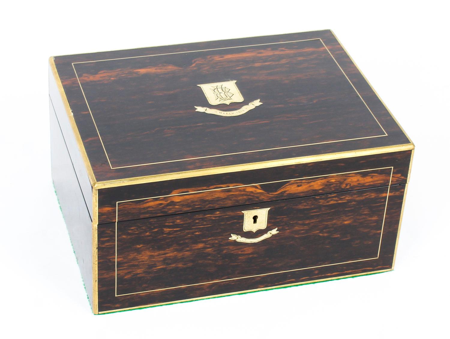 Antique Victorian Coromandel and Brass Banded Box, 19th Century at ...