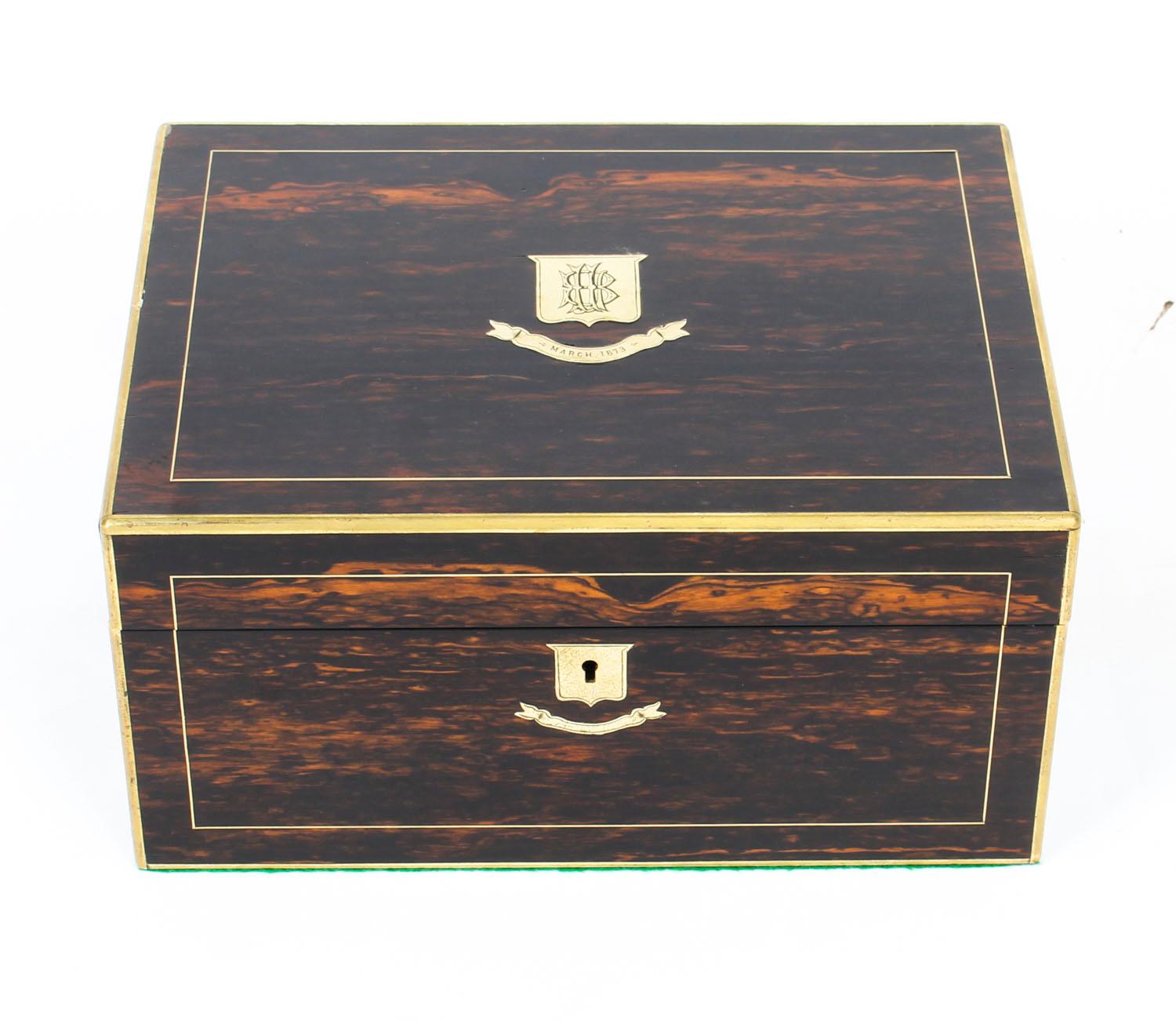 Antique Victorian Coromandel and Brass Banded Box, 19th Century at ...