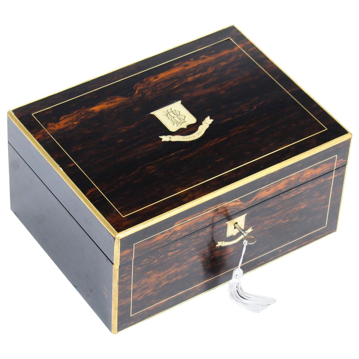 Antique Victorian Coromandel and Brass Banded Box, 19th Century at ...