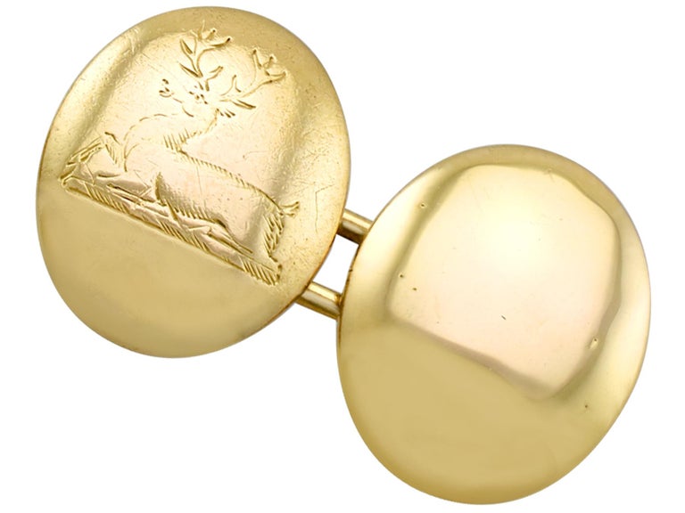 Antique Victorian Cufflinks in Yellow Gold For Sale at 1stDibs