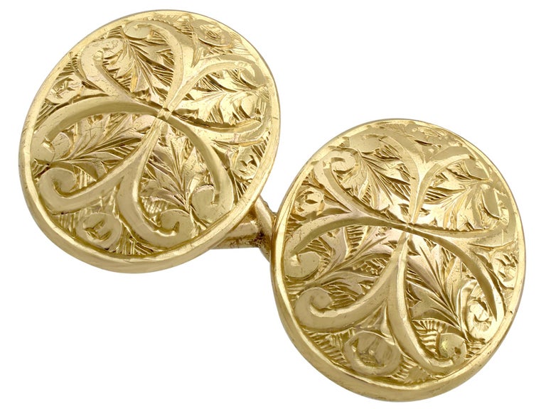 Antique Victorian Cufflinks in Yellow Gold at 1stDibs