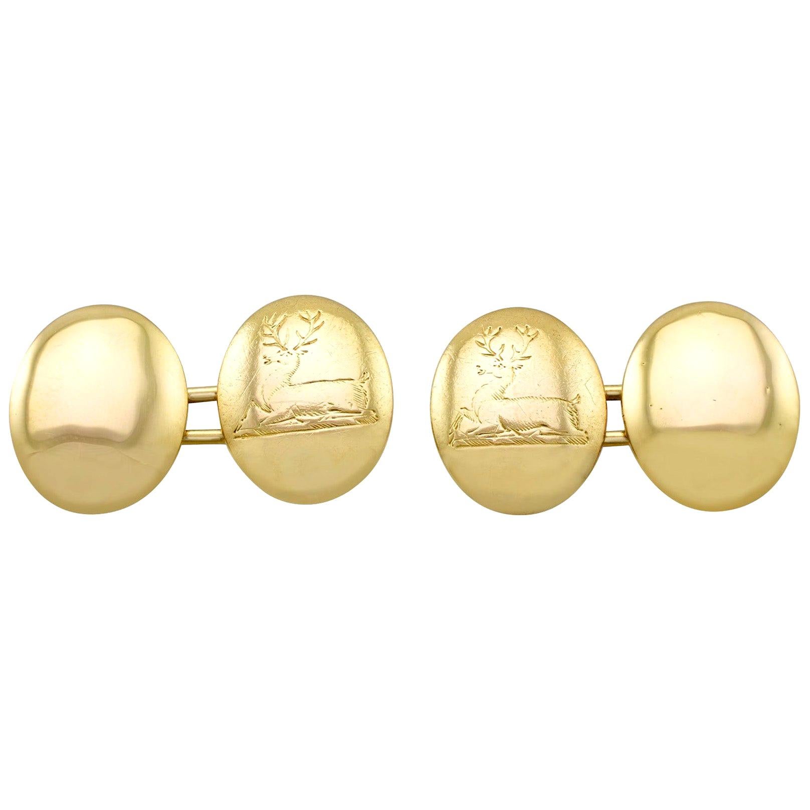 1960s Cufflinks in Yellow Gold For Sale at 1stDibs