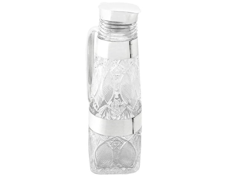 Antique Victorian Cut-Glass and Sterling Silver Mounted Lemonade ...
