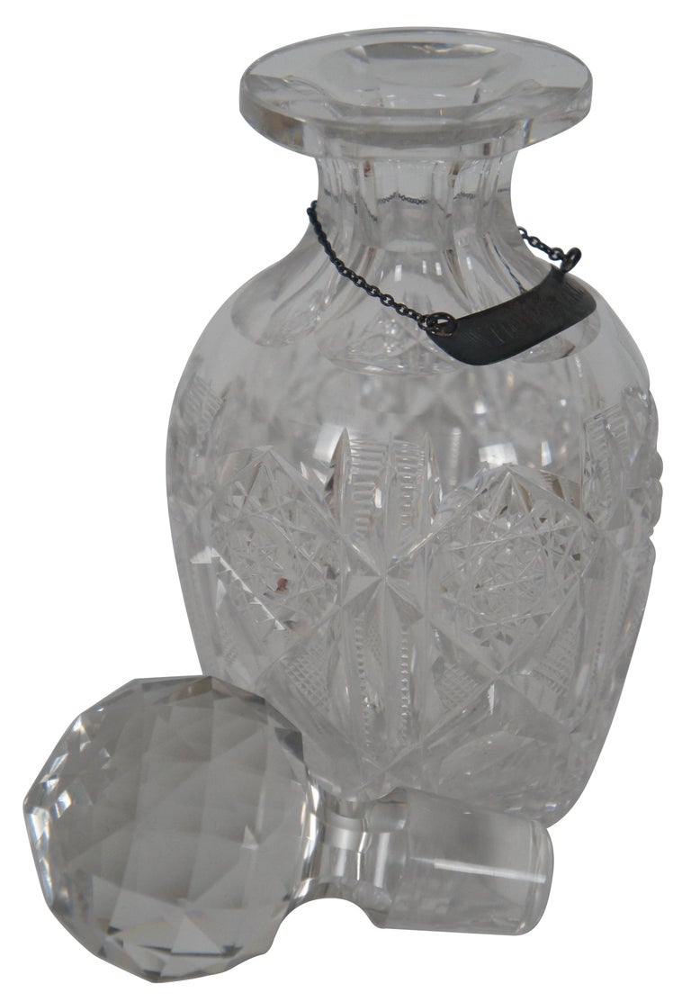 Antique Victorian Cut Glass Witch Hazel Vanity Perfume Decanter Bottle ...