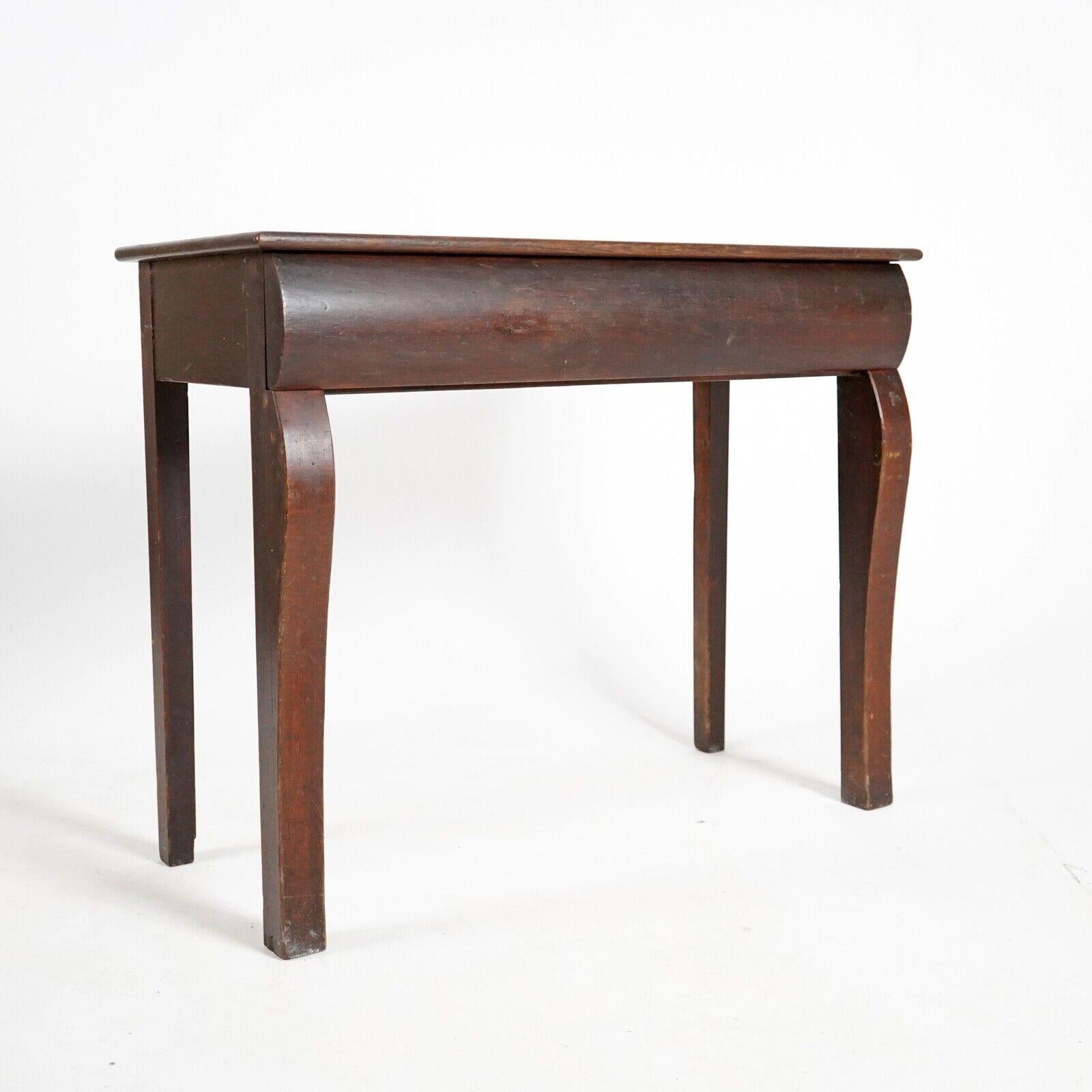 Antique Victorian Dark Wood Console Table With Hidden Drawer at 1stDibs