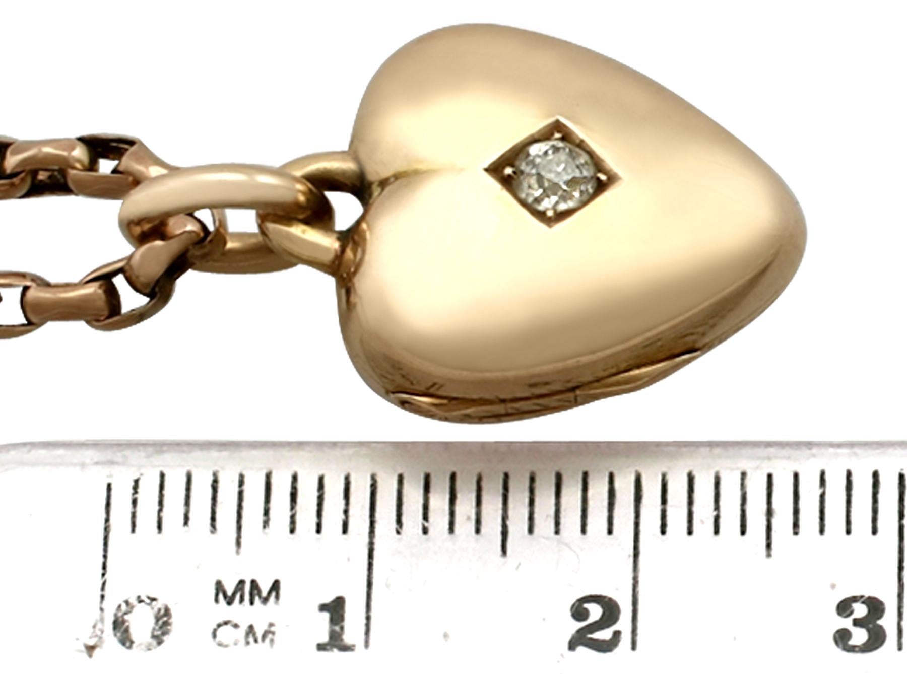 Antique Victorian Diamond and Yellow Gold Heart Locket at 1stDibs