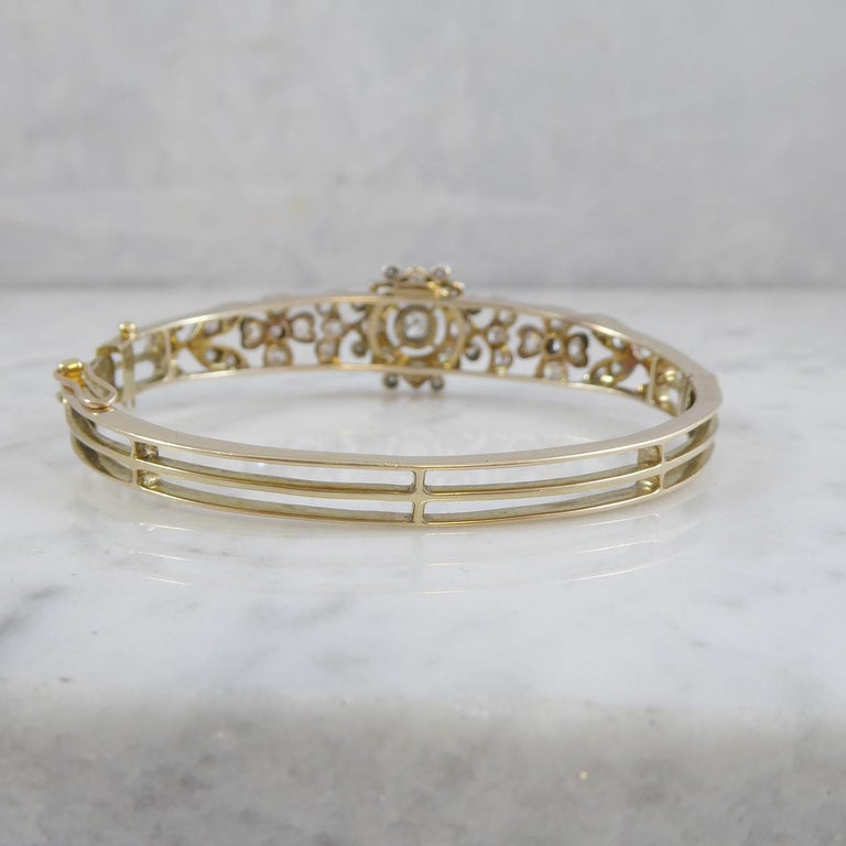 Antique Victorian Diamond Bangle, circa 1890s, Old Cut and Swiss Cut ...
