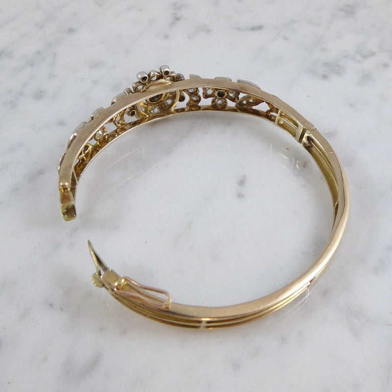 Antique Victorian Diamond Bangle, circa 1890s, Old Cut and Swiss Cut ...