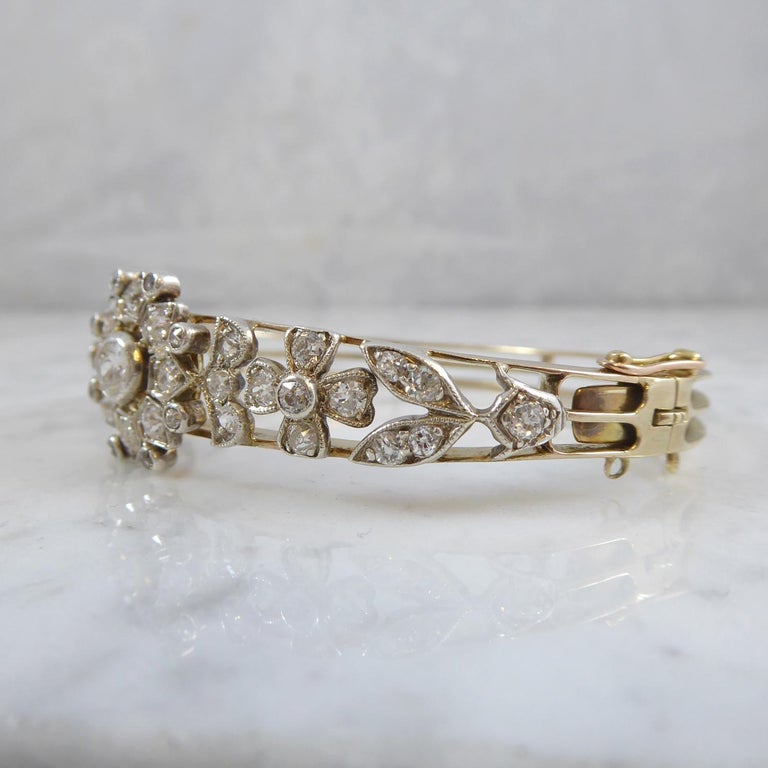 Antique Victorian Diamond Bangle, circa 1890s, Old Cut and Swiss Cut ...