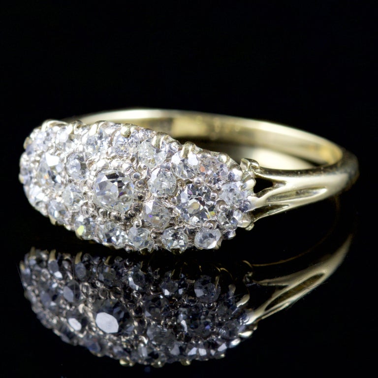 Antique Victorian Diamond Cluster Pave Set Ring 18 Carat, circa 1880 ...