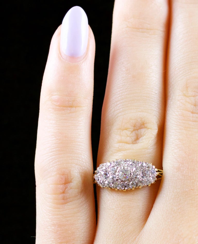 Antique Victorian Diamond Cluster Pave Set Ring 18 Carat, circa 1880 ...