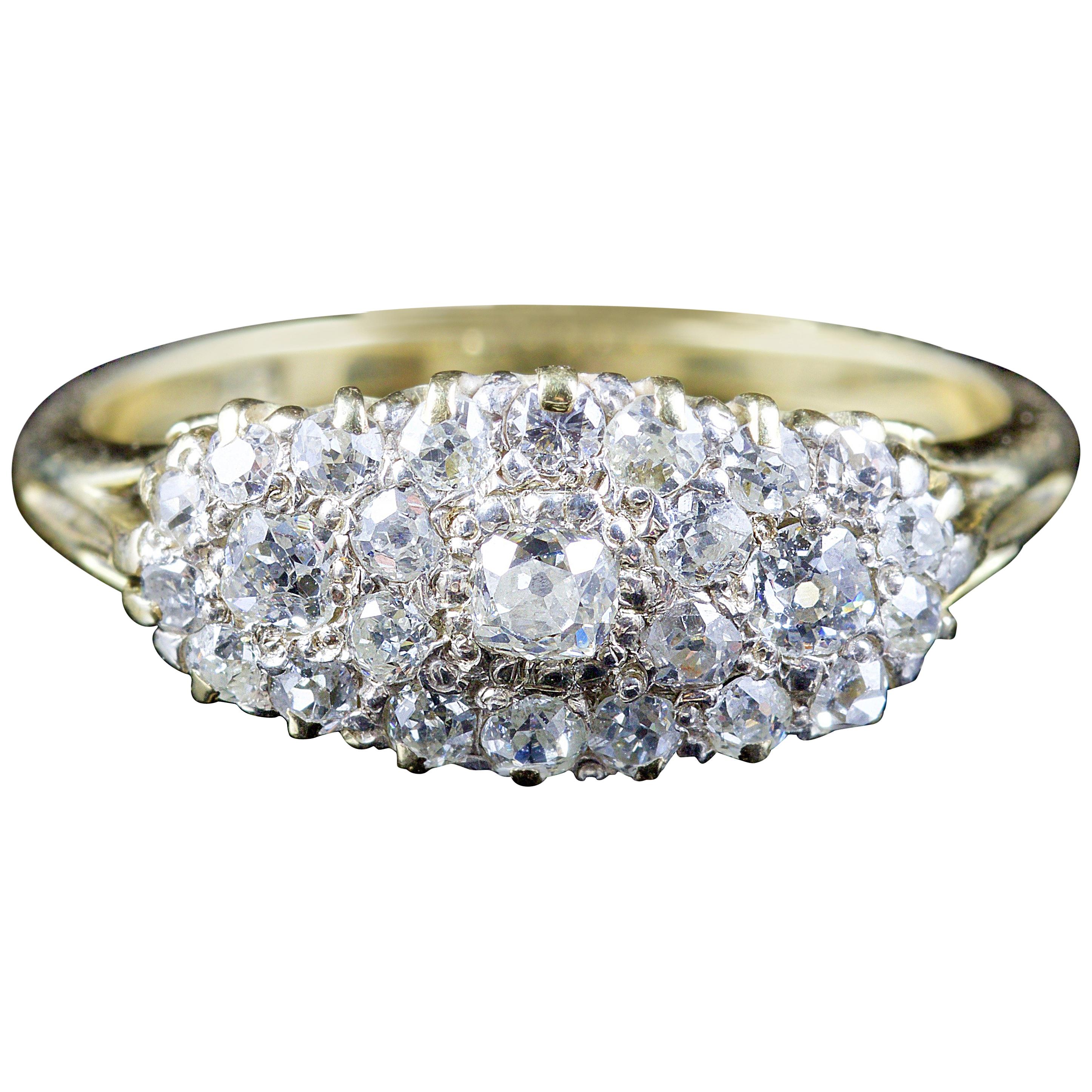 Antique Victorian Diamond Cluster Pave Set Ring 18 Carat, circa 1880 ...
