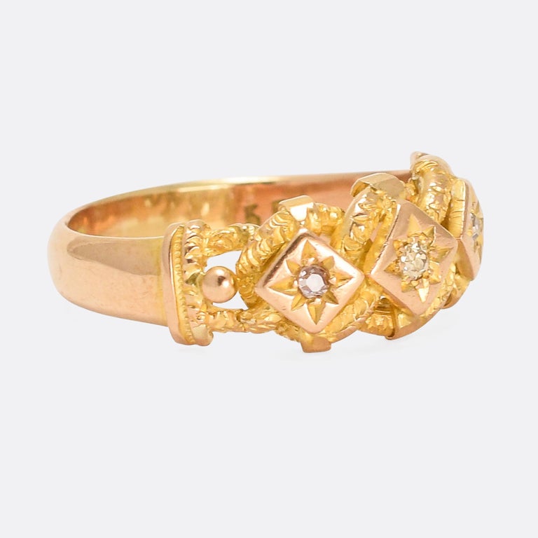 Antique Victorian Diamond Curb-Link Keeper Ring at 1stDibs | diamond ...