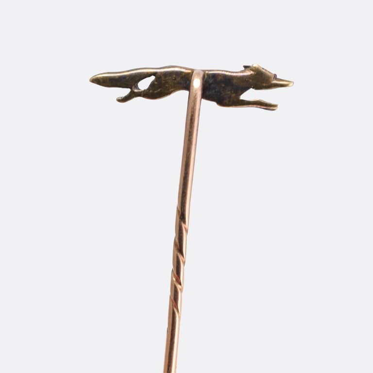 Antique Victorian Diamond Fox Stick Pin at 1stDibs