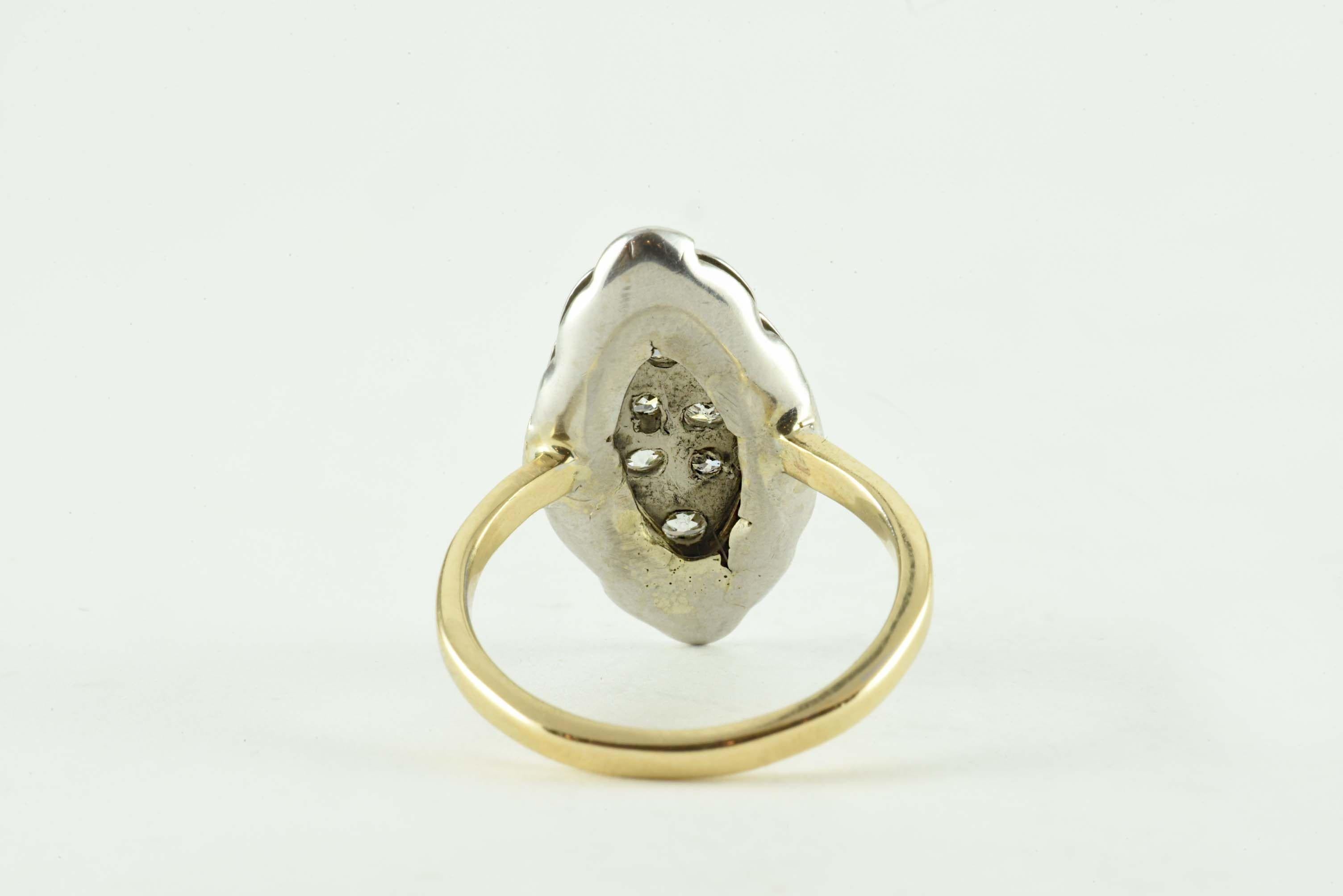 Antique Victorian Diamond Navette Dinner Ring For Sale at 1stDibs ...