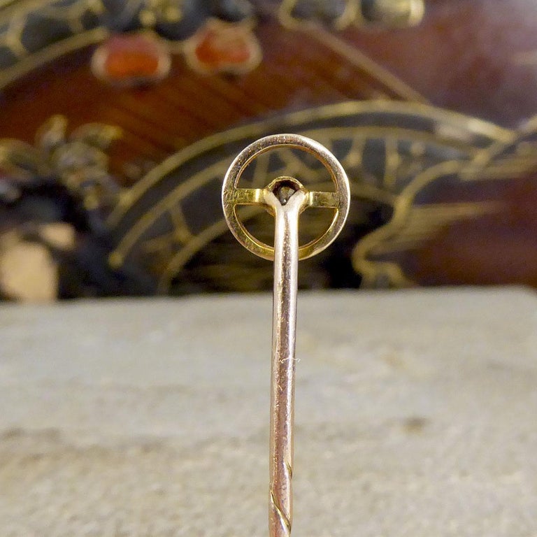 Antique Victorian Diamond Set Circle Pin in 9ct Yellow Gold For Sale at ...