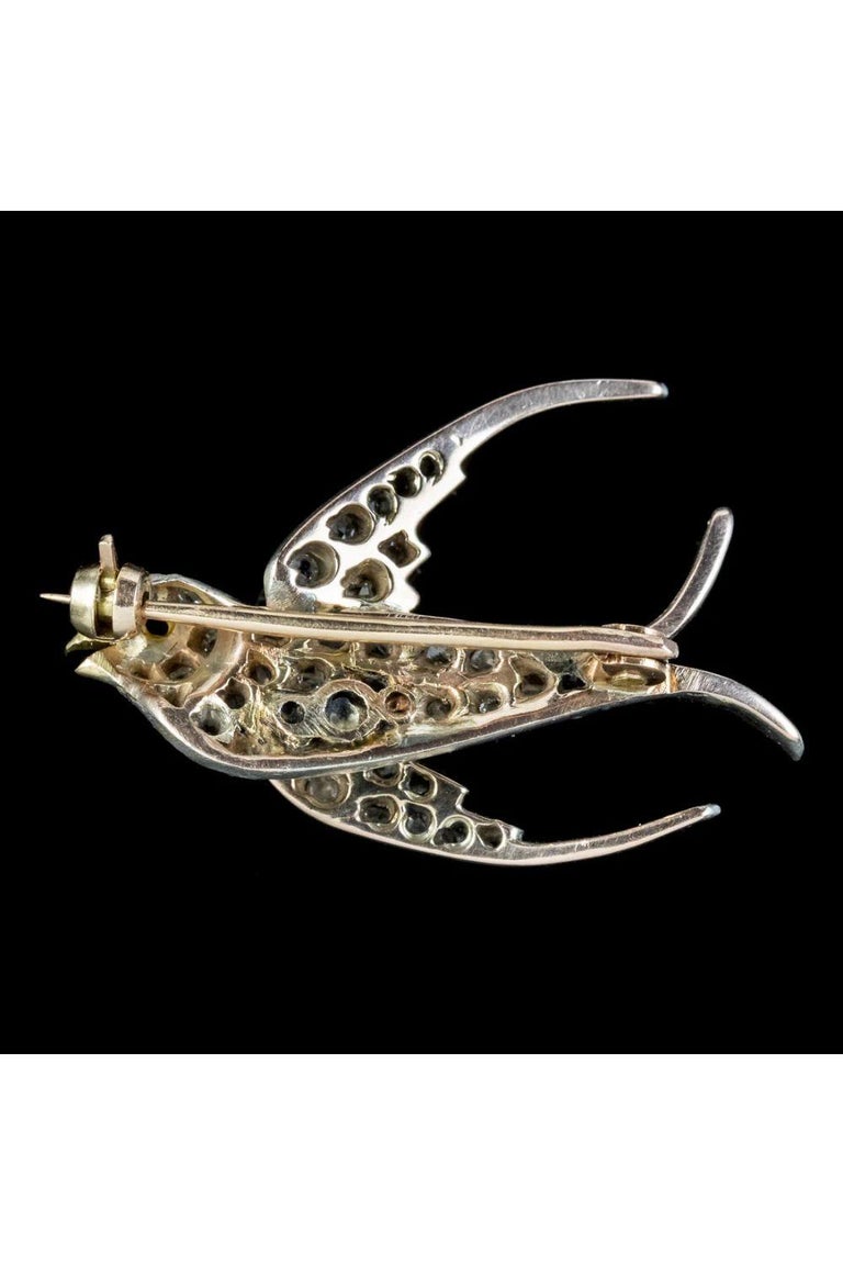 Antique Victorian Diamond Swallow Brooch, circa 1880–1900 For Sale at ...