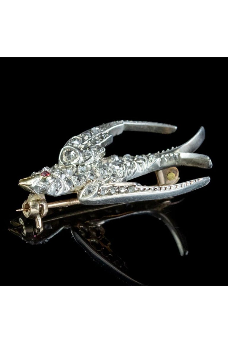 Antique Victorian Diamond Swallow Brooch, circa 1880–1900 For Sale at ...