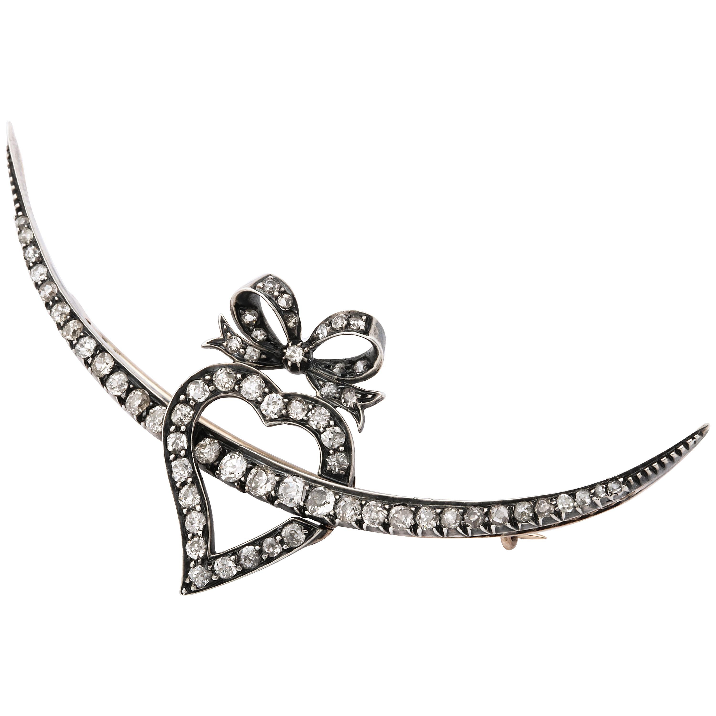 Antique Portuguese Sacred Heart Brooch For Sale at 1stDibs