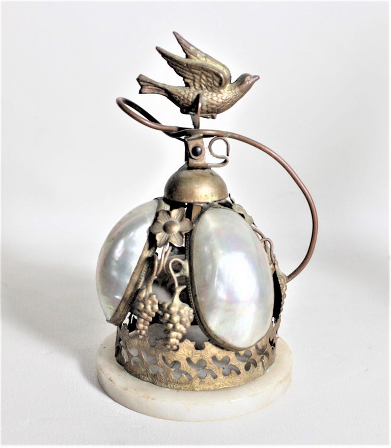 Antique Victorian Dinner Bell with a Figural Bird Handle and Set Shells ...