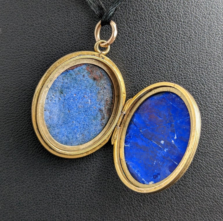 Antique Victorian Dog Portrait Locket, 9k Gold Front and Back For Sale ...