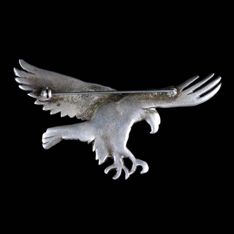 Antique Victorian Eagle Brooch Silver, circa 1900 For Sale at 1stDibs