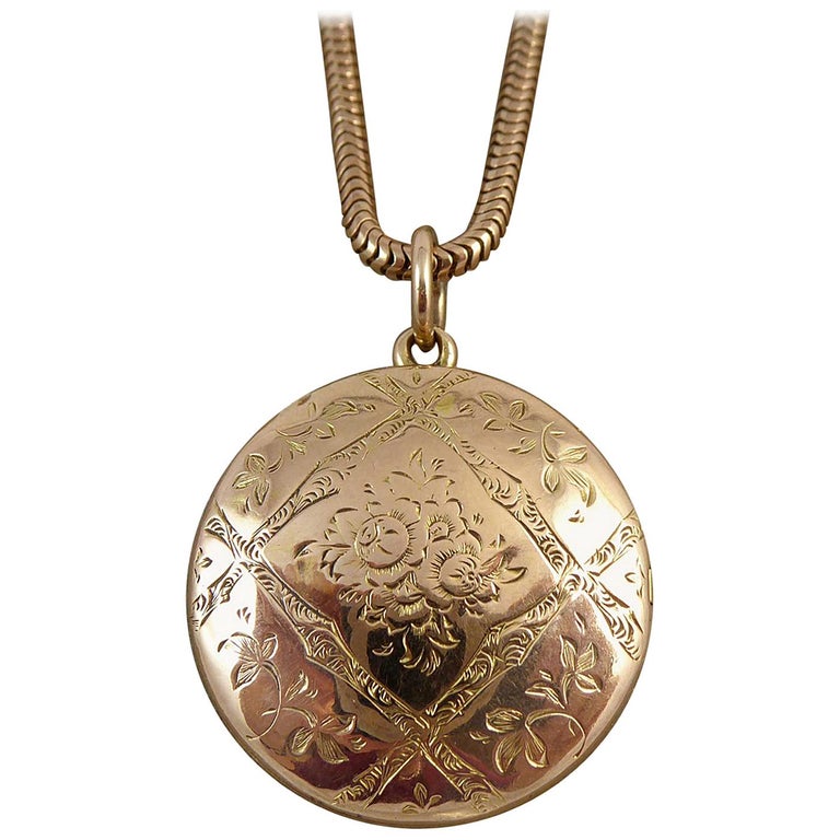Antique Victorian/Edwardian Gold Locket with Compass, C1900s, Twin ...