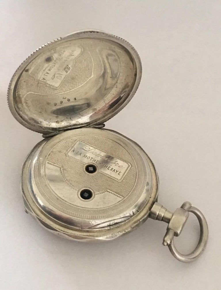 Antique Victorian Enamel Inlaid Key-Wind Pocket Watch at 1stDibs