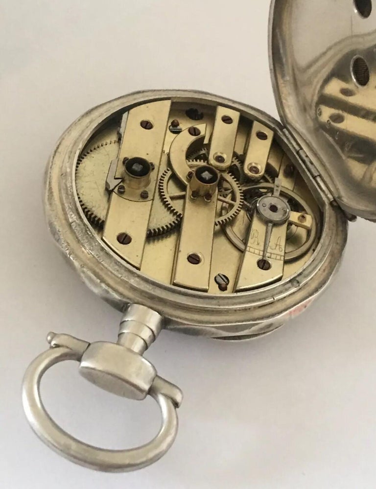 Antique Victorian Enamel Inlaid Key-Wind Pocket Watch at 1stDibs