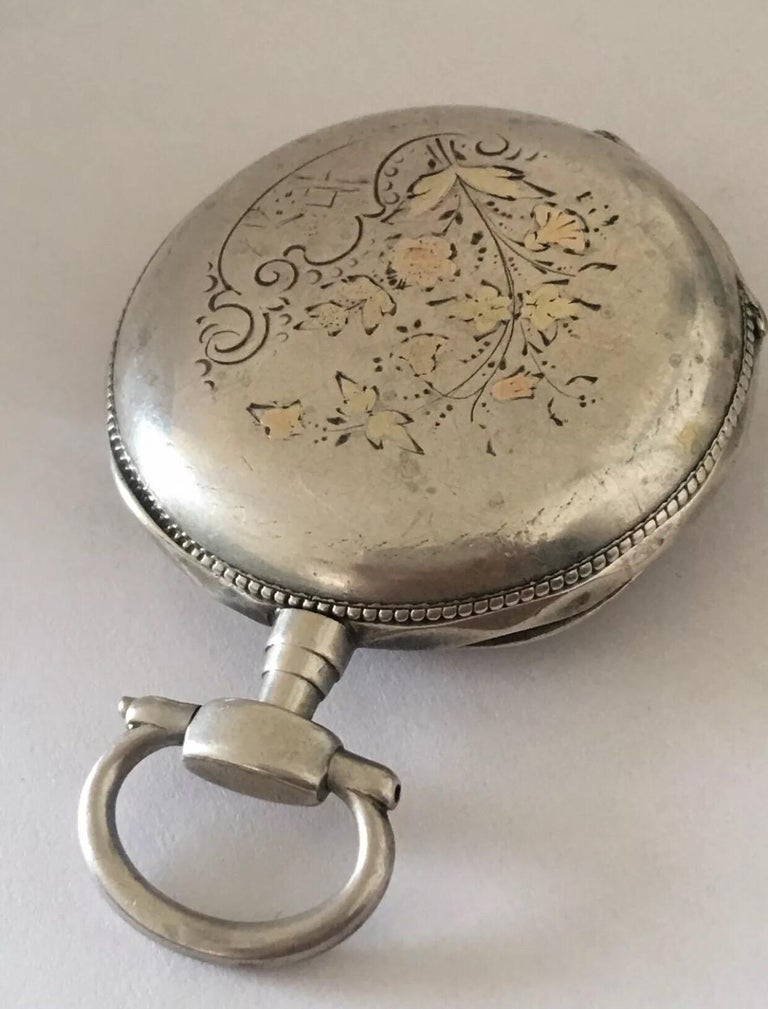 Antique Victorian Enamel Inlaid Key-Wind Pocket Watch at 1stDibs