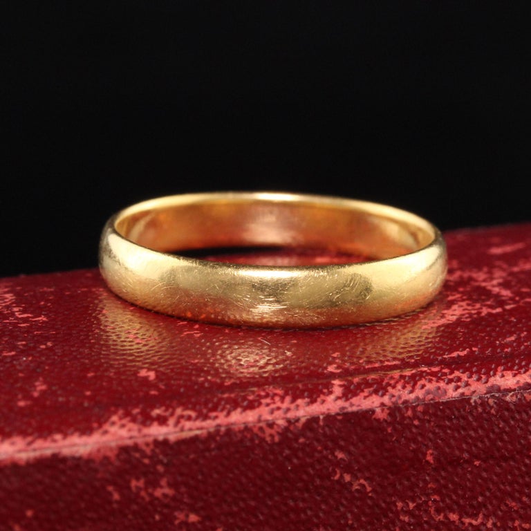 Antique Victorian English 22K Yellow Gold Classic Wedding Band at 1stDibs