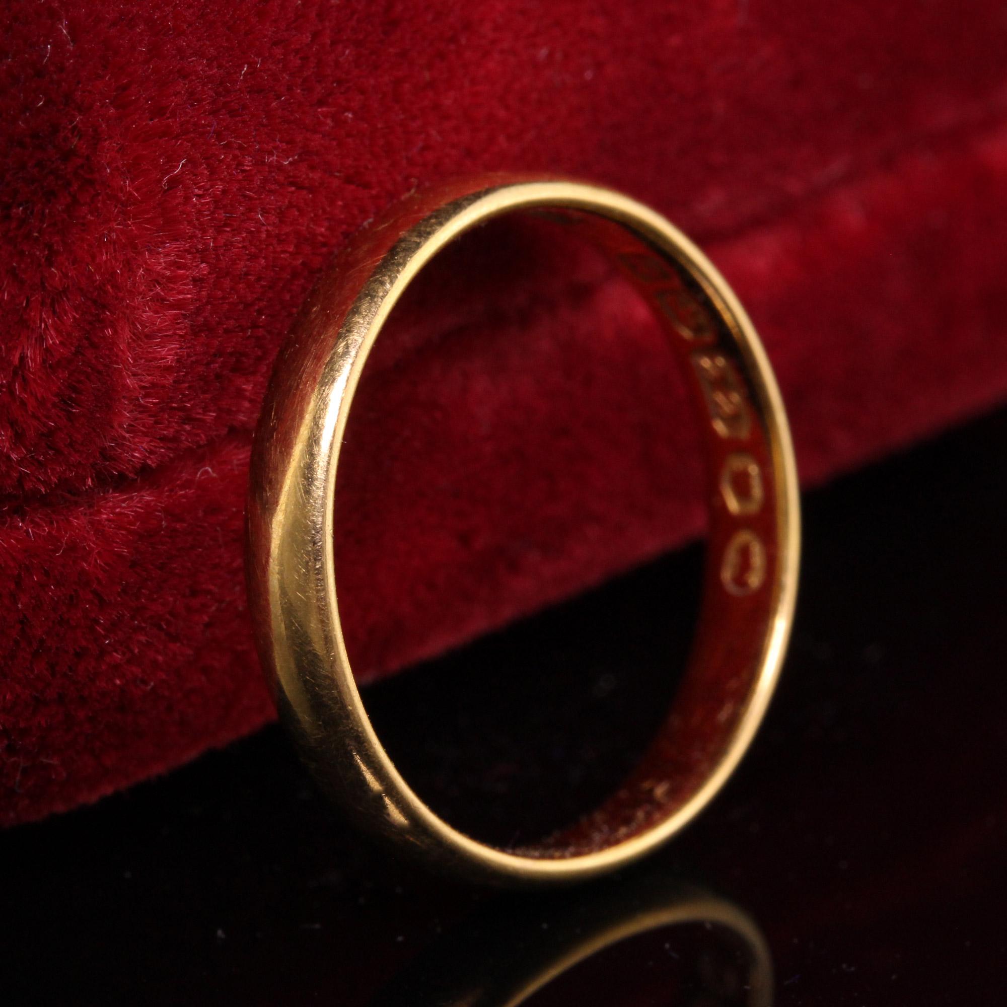 Antique Victorian English 22K Yellow Gold Classic Wedding Band For Sale ...