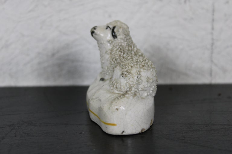 Antique Victorian English Staffordshire Confetti Porcelain Resting Lamb ...