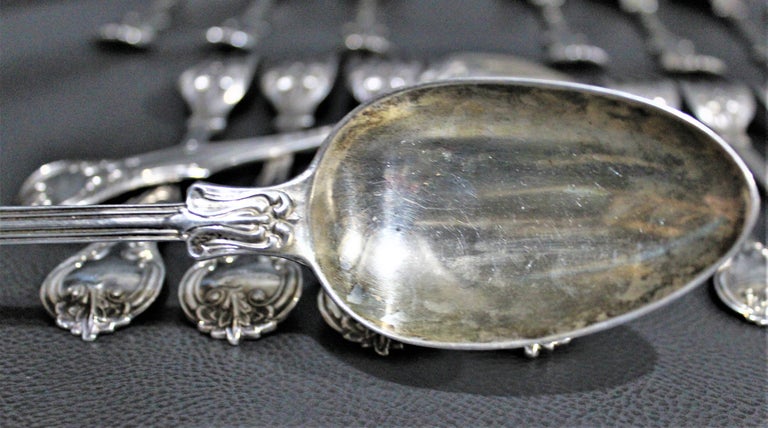 George Adams Antique Victorian English Sterling Silver Flatware Set For ...