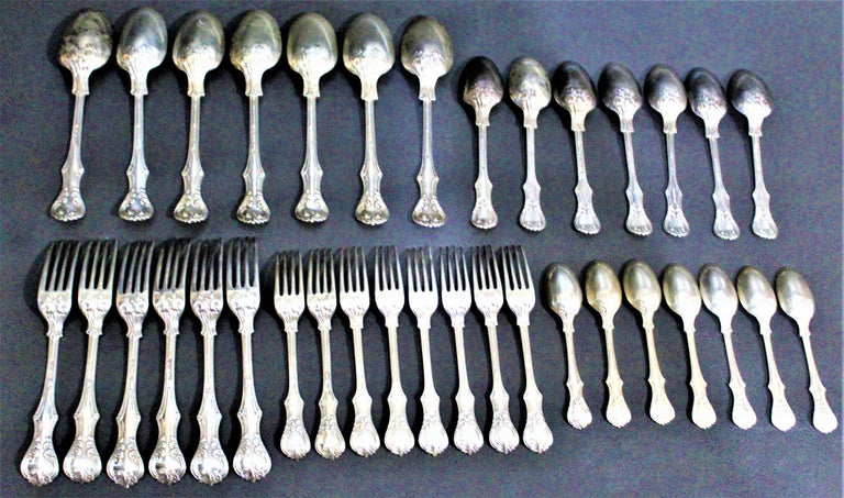 George Adams Antique Victorian English Sterling Silver Flatware Set For ...