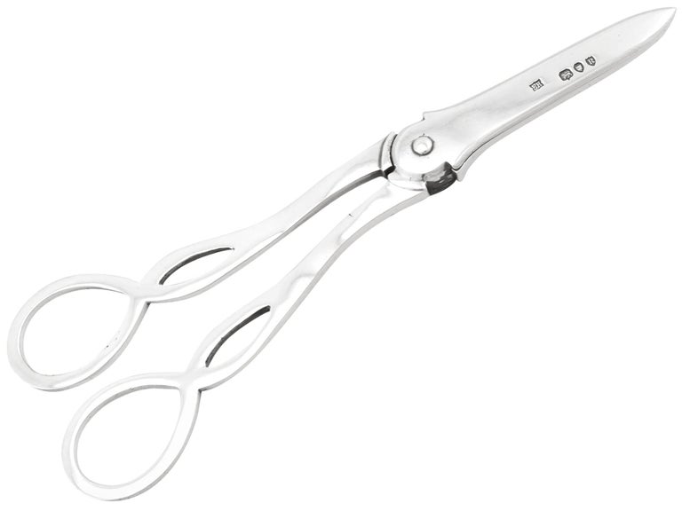 Antique Victorian English Sterling Silver Grape Scissors For Sale at ...