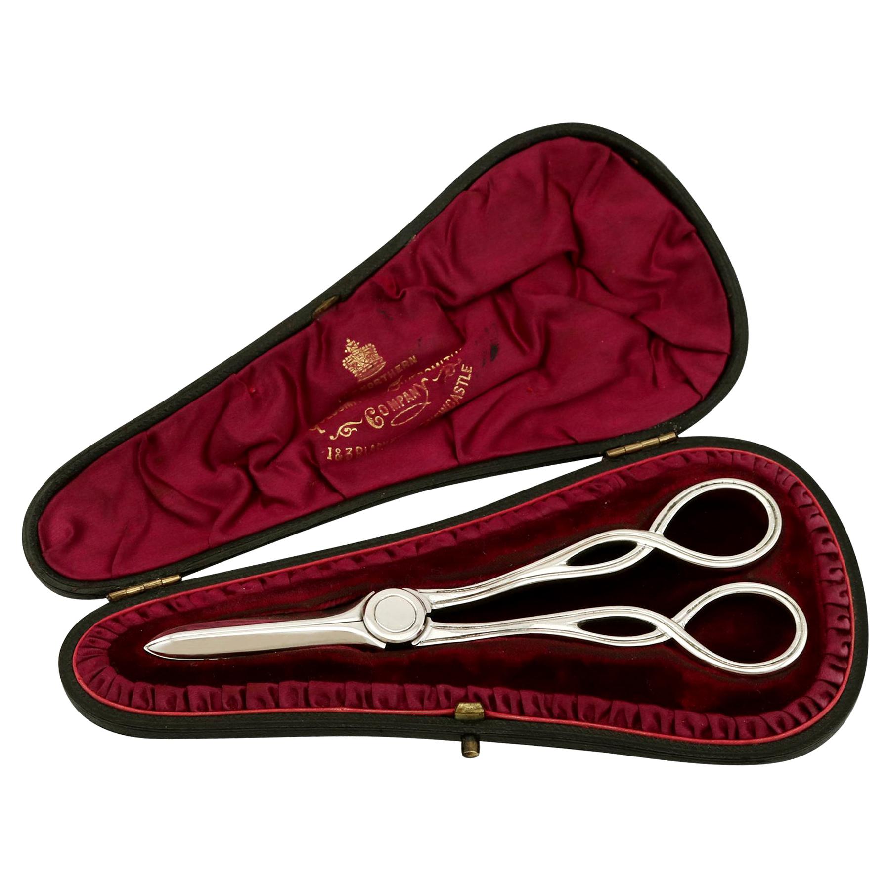 Antique Victorian English Sterling Silver Grape Scissors For Sale at ...